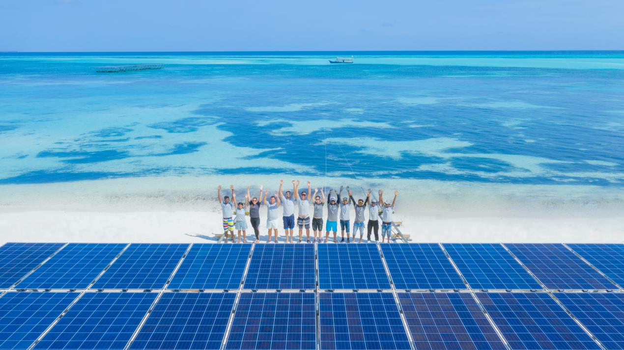 World’s largest 'floating solar system' powers island in the Maldives